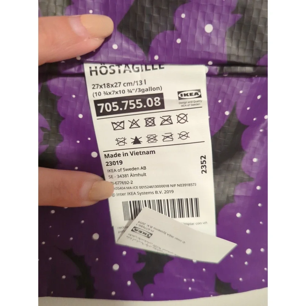 IKEA | Holiday | Ikea Hstagille Kustfyr Bag Purple Bats Pattern 3 ...